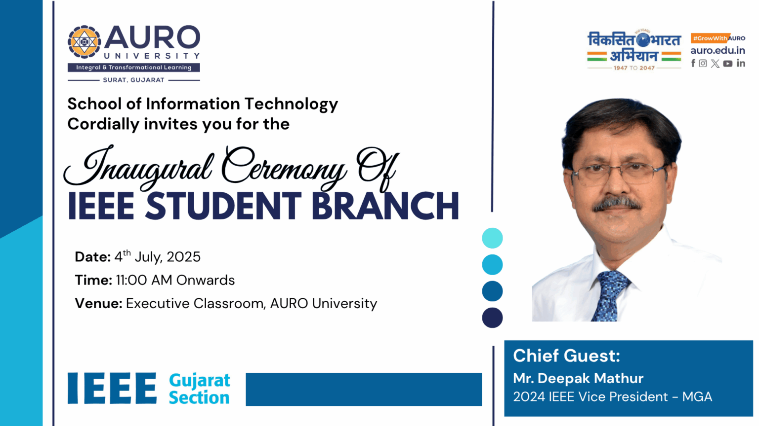 Inaugural Ceremony of IEEE Student Branch - Auro University