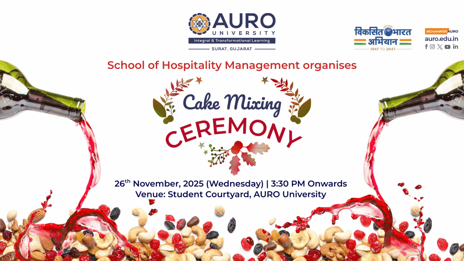 Cake Mixing Ceremony - Auro University