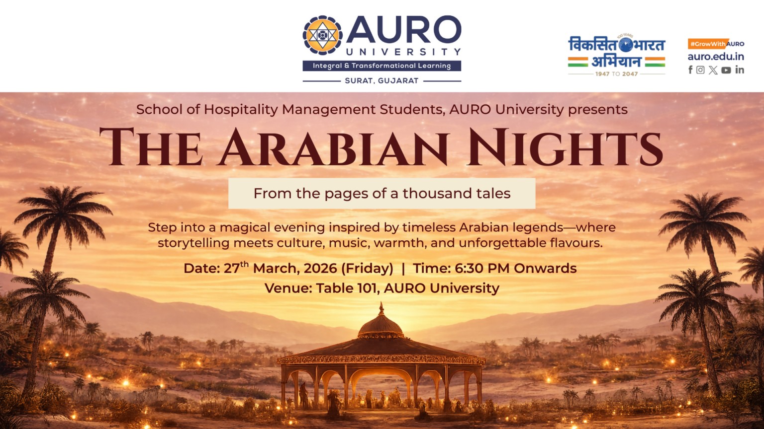 The Arabian Nights – Theme Dinner Evening - Auro University